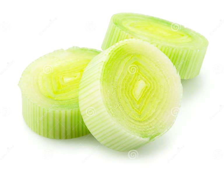 Fresh Chopped Leek Isolated on White Background Stock Image - Image of ...