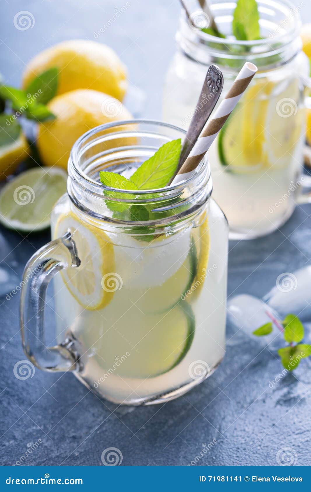 Fresh Citrus Lemonade in Mason Jars Stock Image - Image of citrus ...