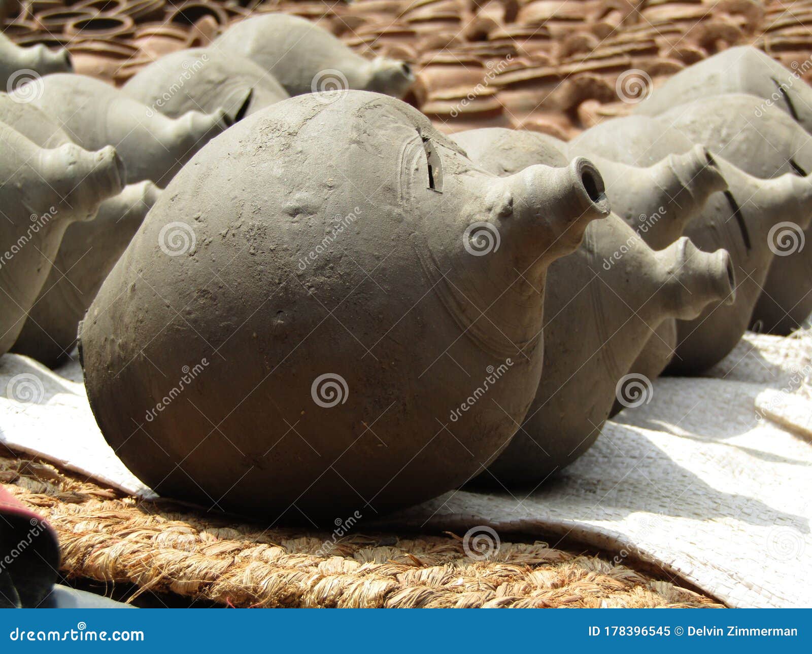 Fresh Clay pots stock image. Image of dirt, outdoors - 178396545