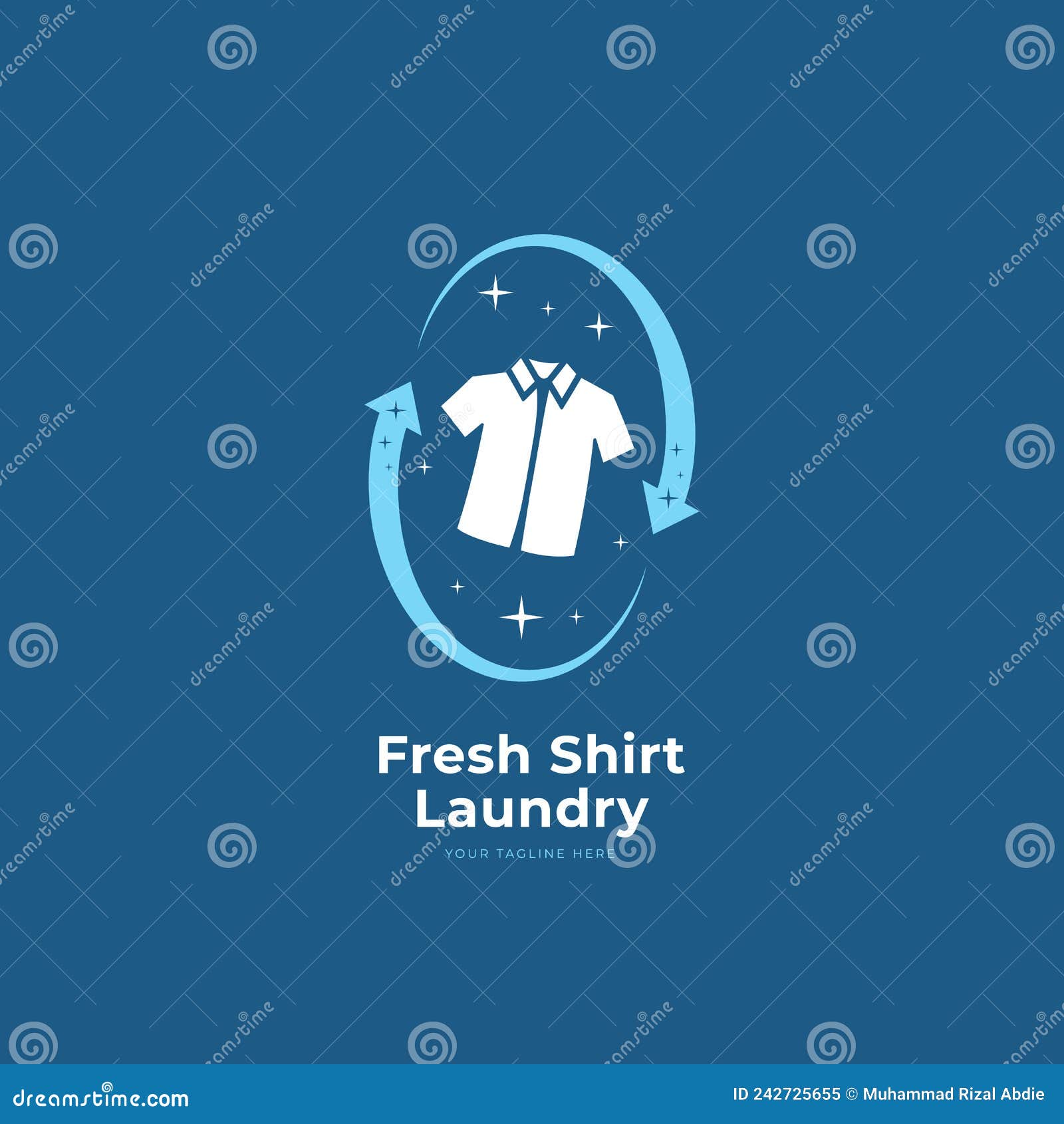 Fresh and Clean Shirt Laundry Shop Service Logo Vector Template with ...