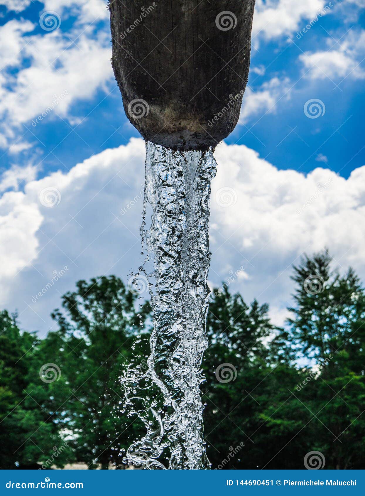 Fresh and Clean Spring Water Descends from the Blue Sky Stock Image ...