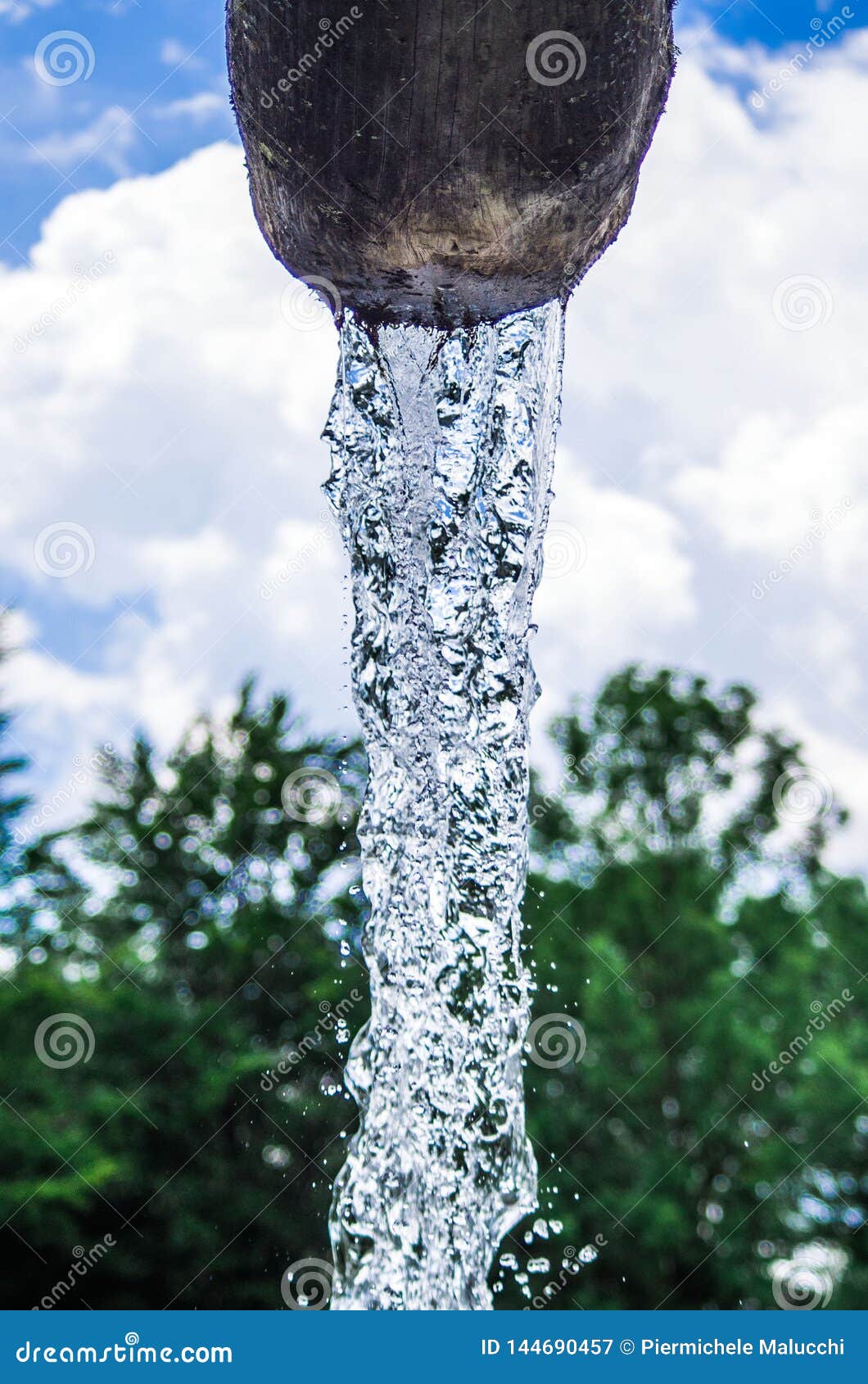Fresh and Clean Spring Water Descends from the Blue Sky Stock Image ...
