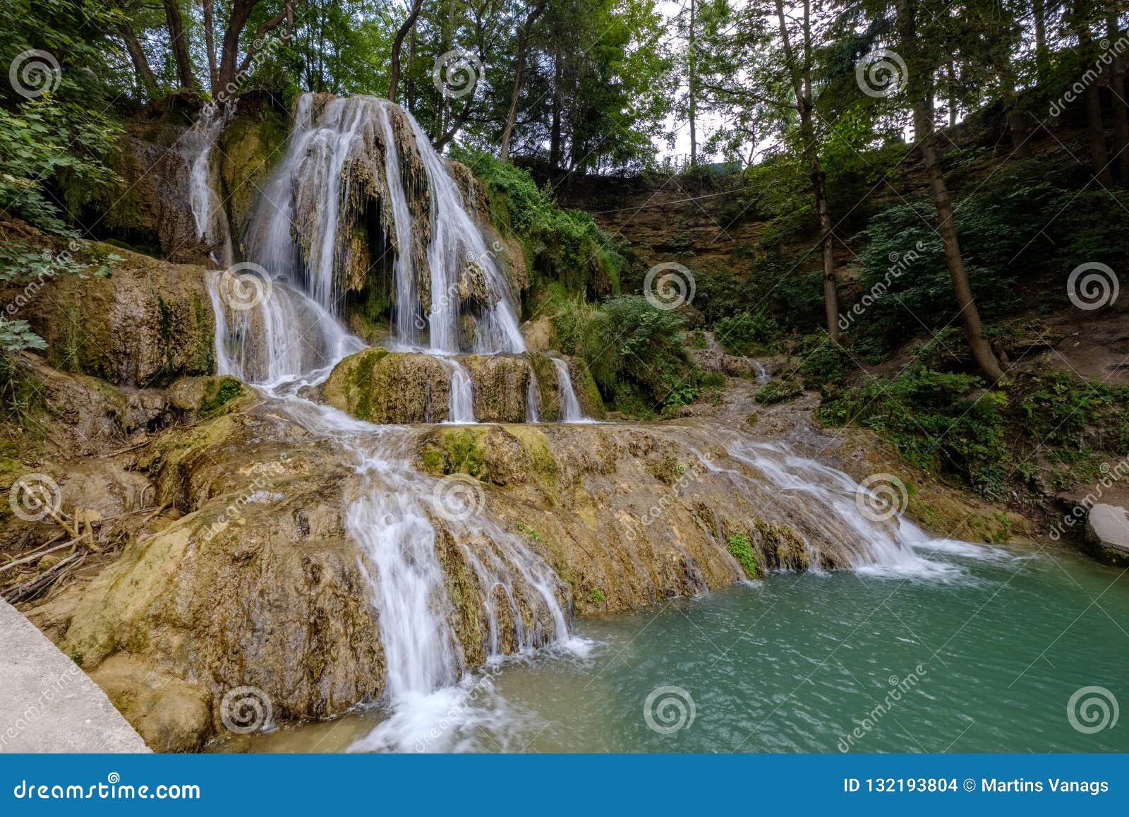 Fresh Clean Waterfall in Summer Stock Photo - Image of travel, flow ...