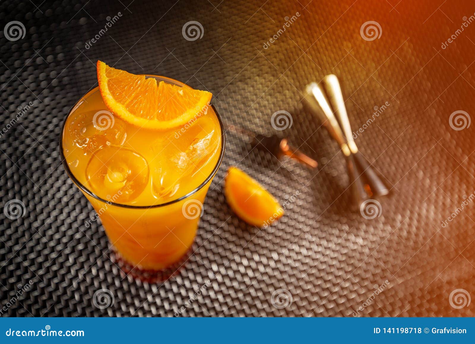 Fresh cocktail with orange stock photo. Image of fruit - 141198718