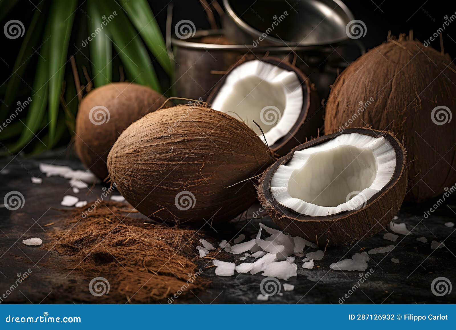 Fresh Coconut Culinary Display Stock Illustration - Illustration of ...