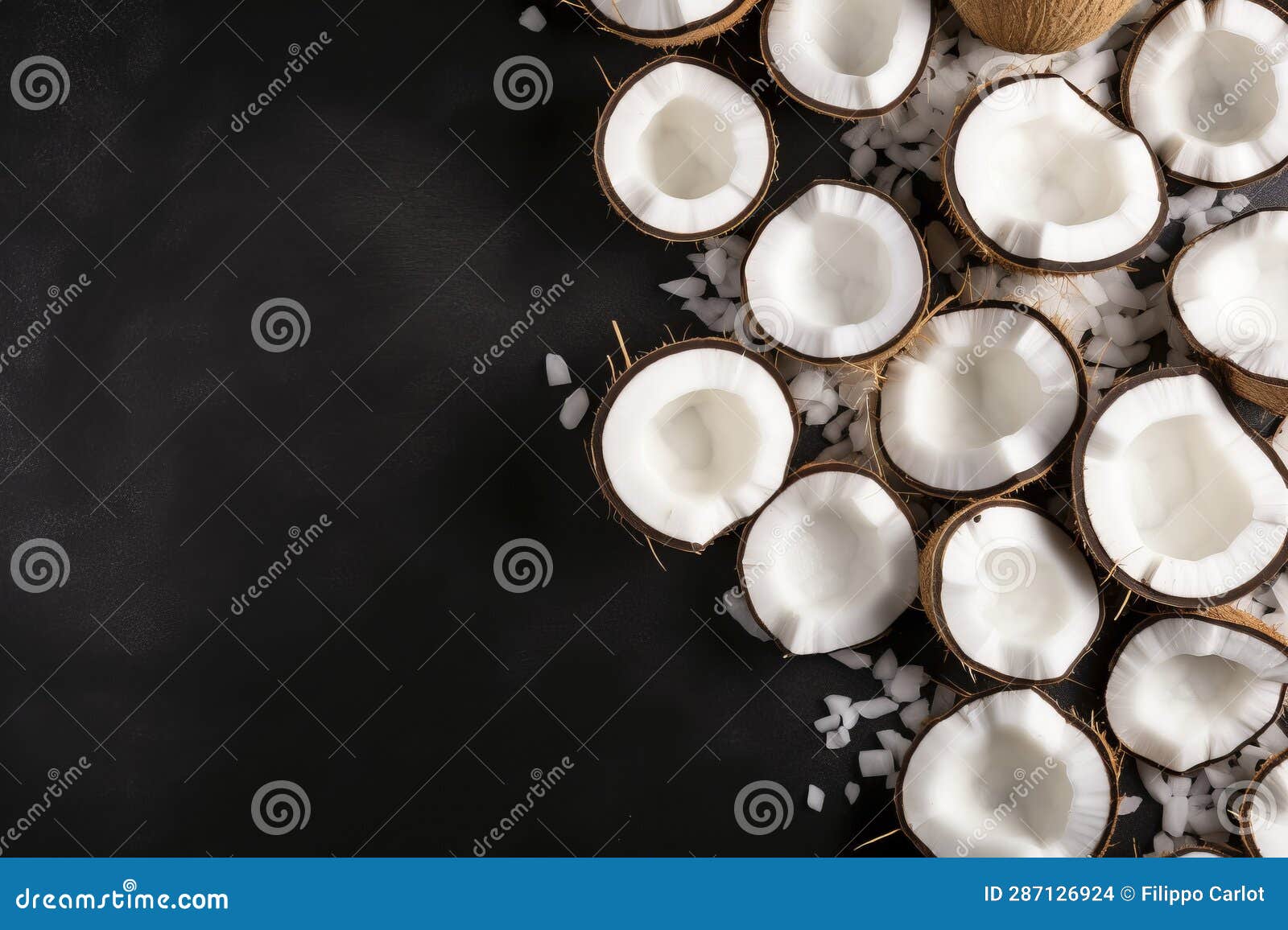 Fresh Coconut Display Composition Stock Illustration - Illustration of ...