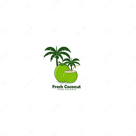Fresh Coconut, Coconut Drink Logo Vector Graphics Stock Vector ...