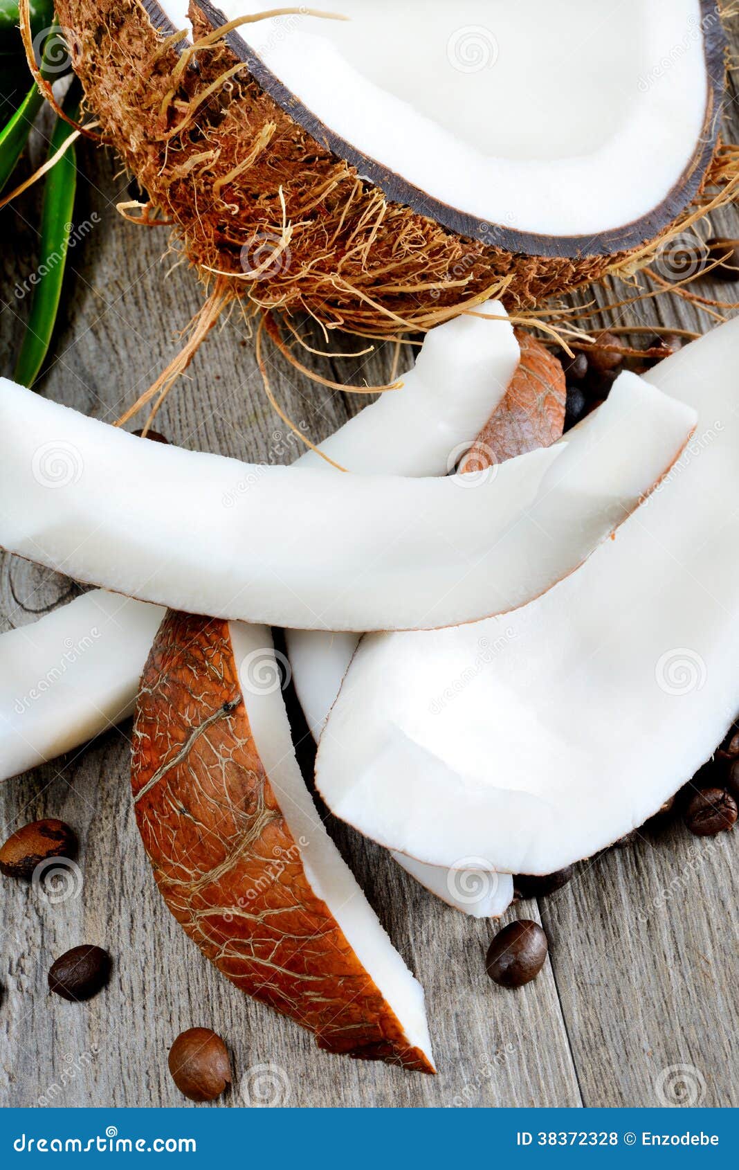 Fresh coconut sliced stock photo. Image of coffee, drink - 38372328