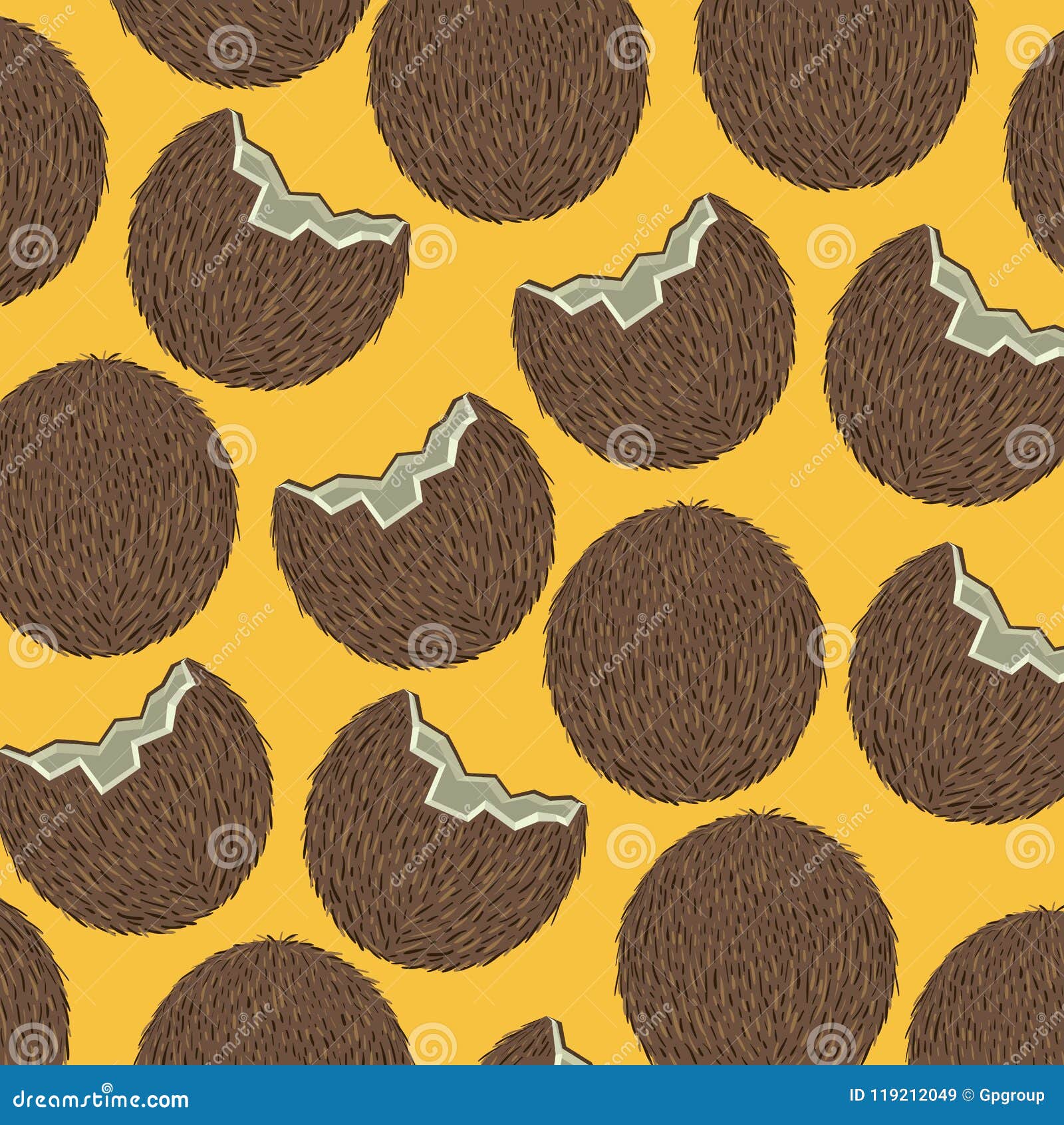 Fresh Coconut Tropical Fruit Pattern Stock Vector - Illustration of ...