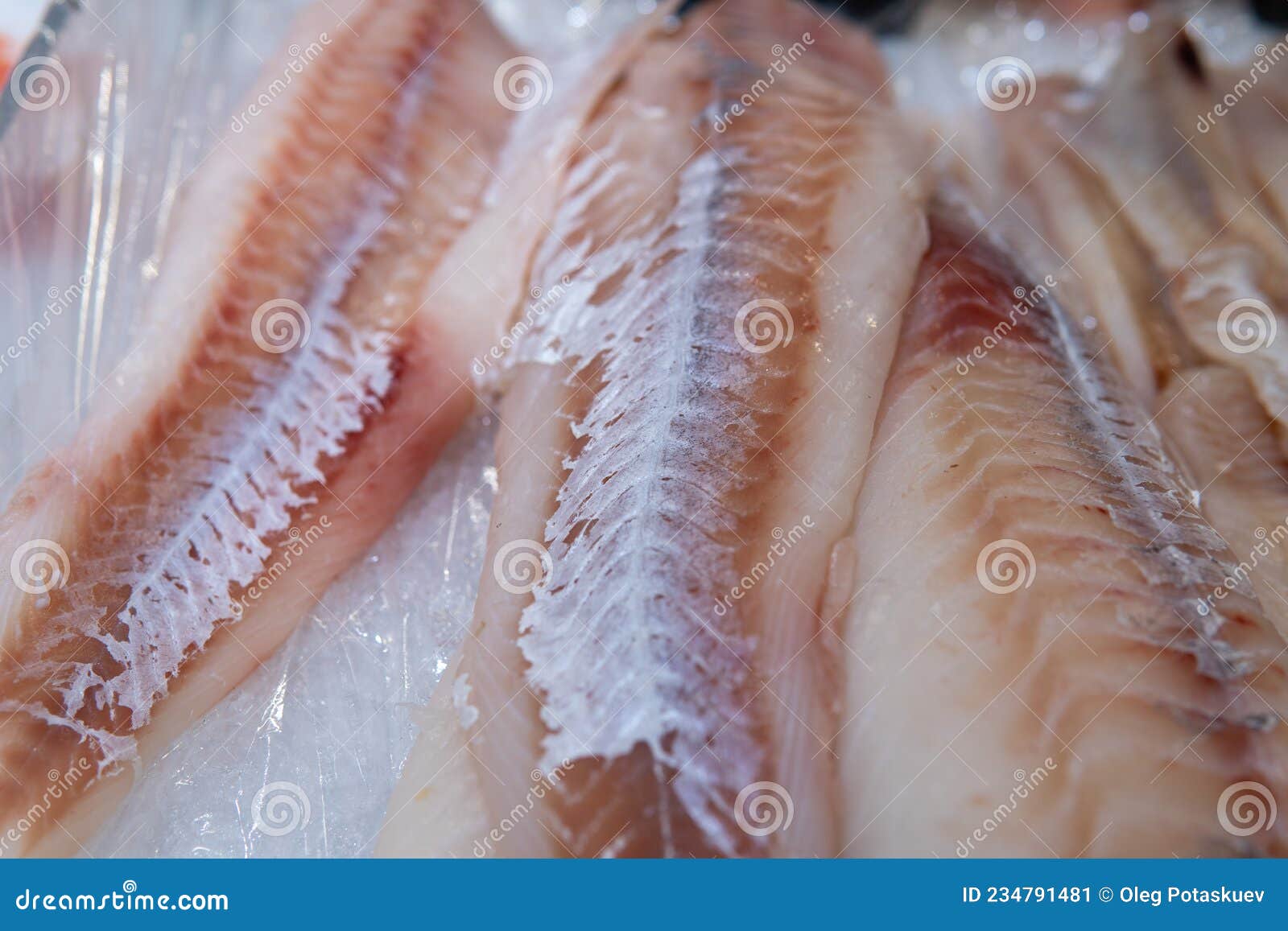 Fresh Cod Fillet Lying on Ice in a Supermarket Stock Image - Image of ...