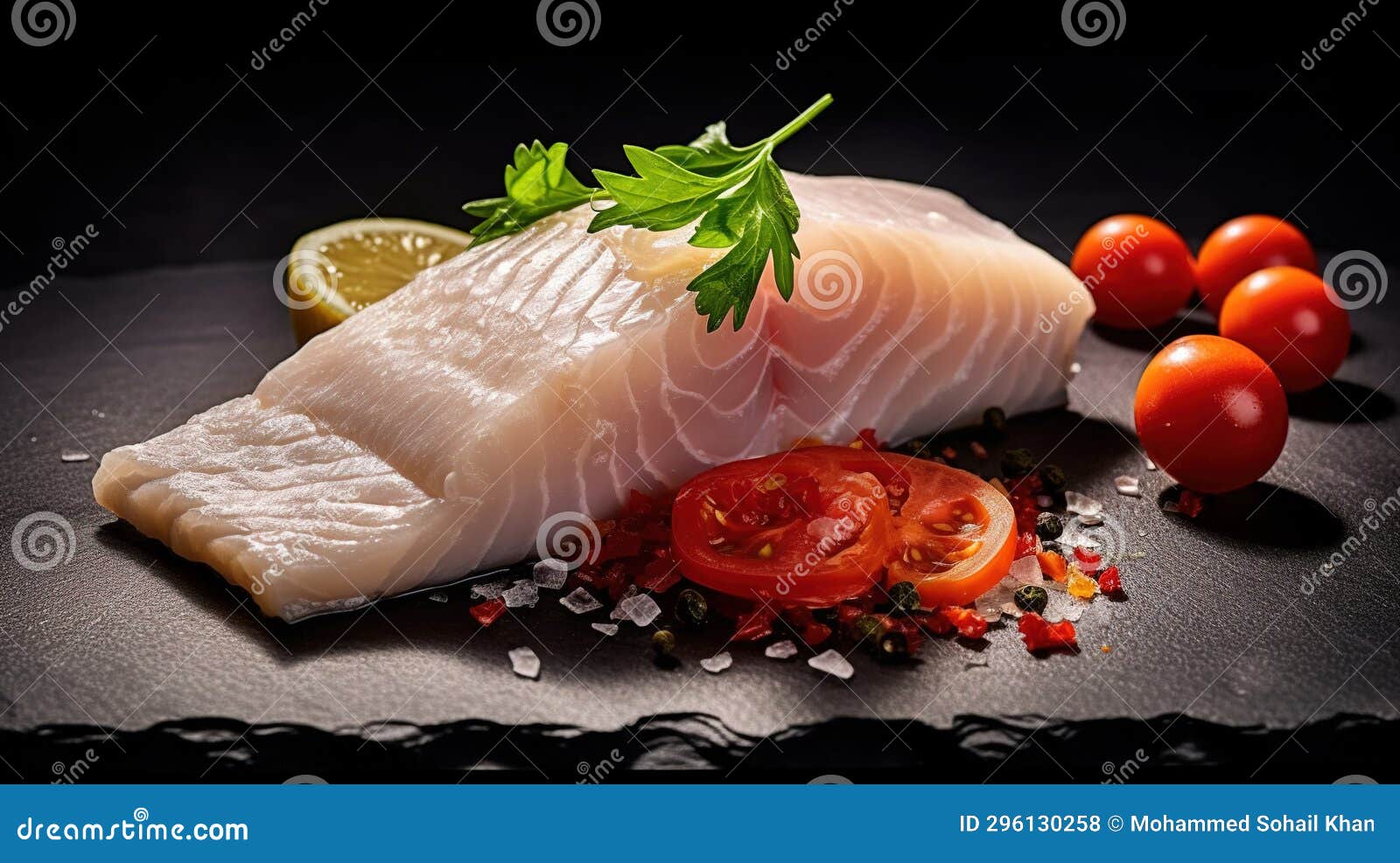 Fresh Cod Meat Zen Like Simplicity on Selective Focus Background Stock ...