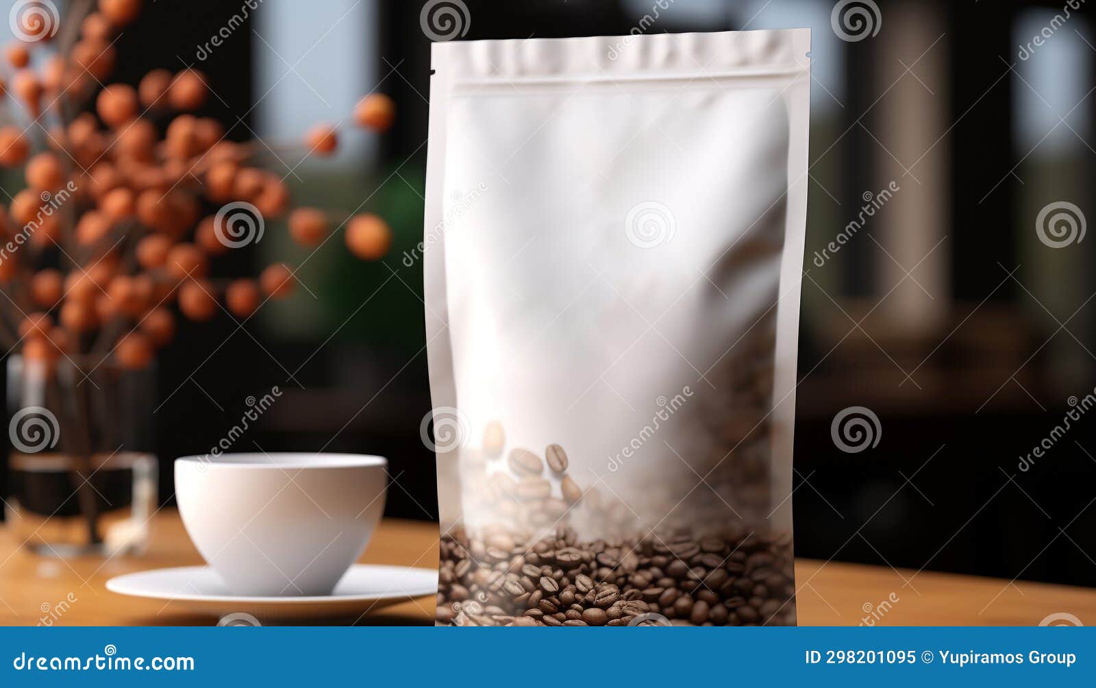 Fresh Coffee Bean Packet on Table, Close Up of Caffeine Drink Generated ...