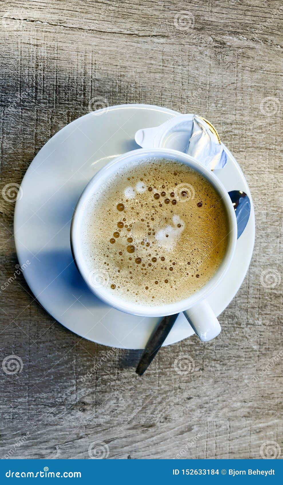 Fresh coffee with cream stock photo. Image of food, color - 152633184