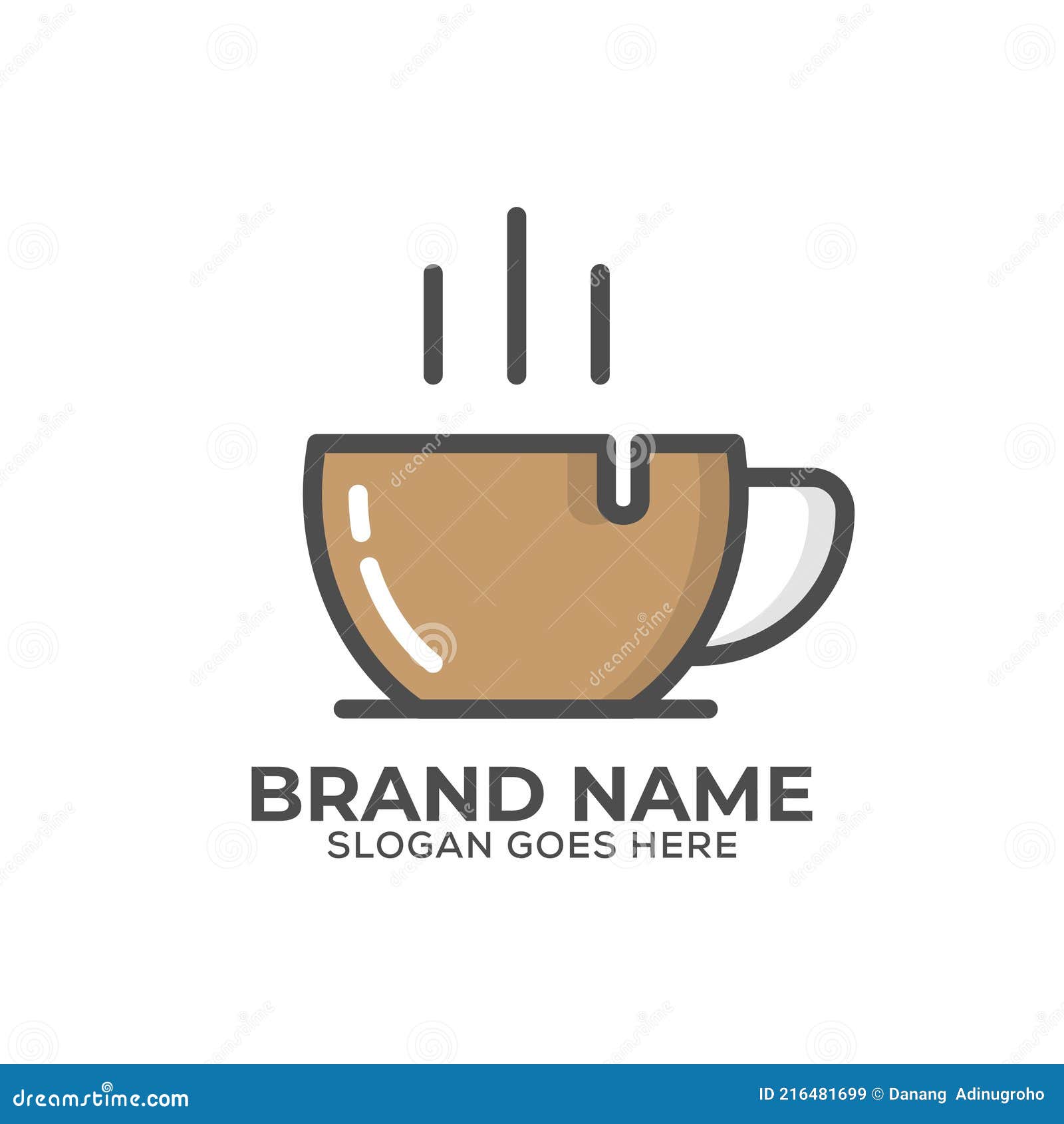 Fresh Coffee Cup Logo, Outline Coffee Shop Logo Template, Flat Design ...