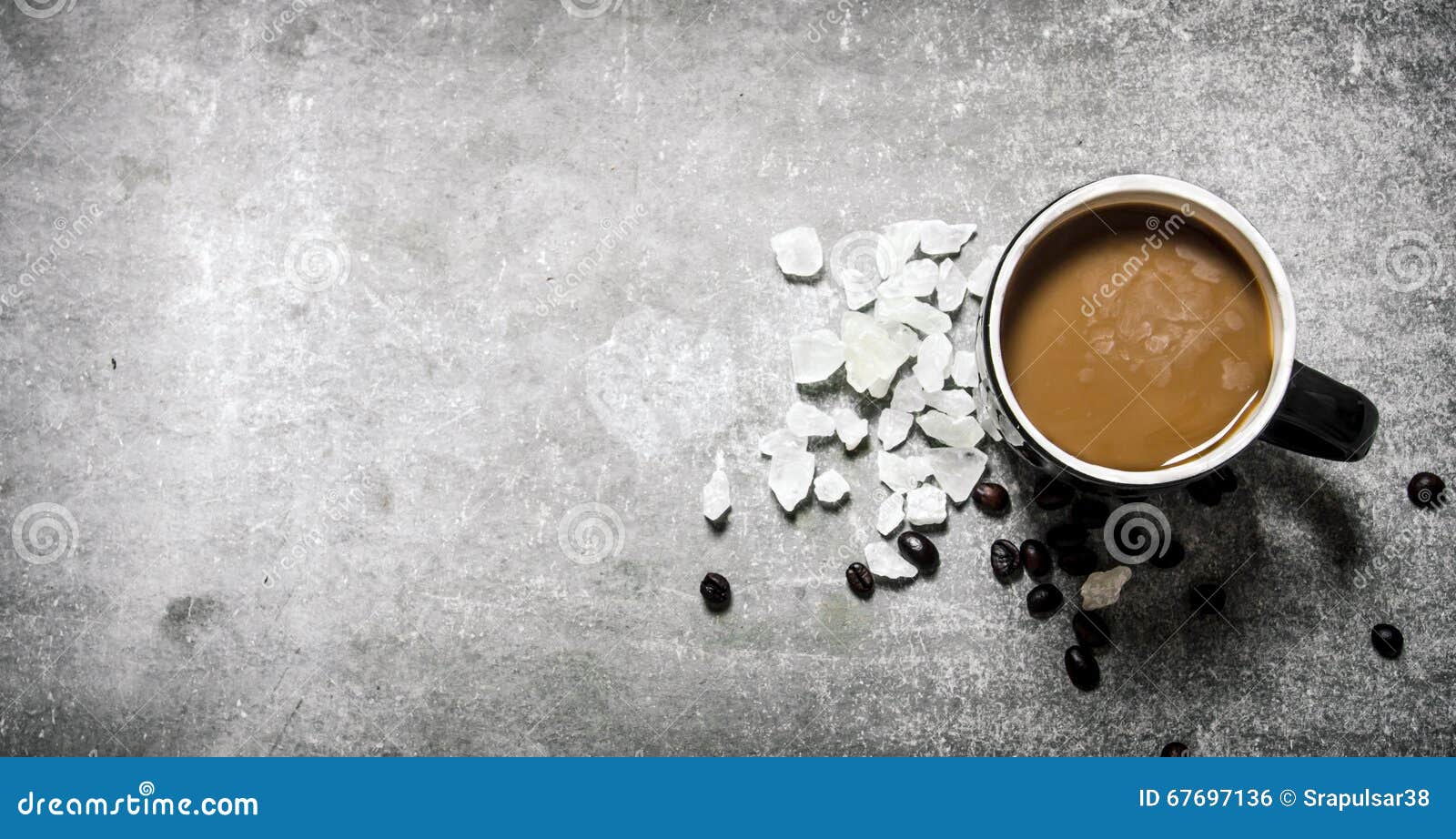 Fresh Coffee with Milk and Sugar. Stock Photo - Image of break, flavor ...