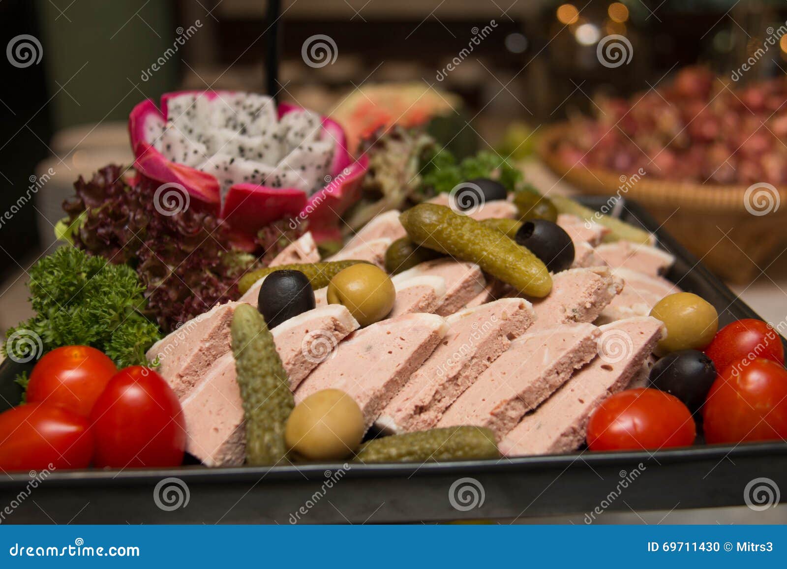 Fresh Cold Cut Platter Served As a Cold Buffet Stock Photo - Image of ...