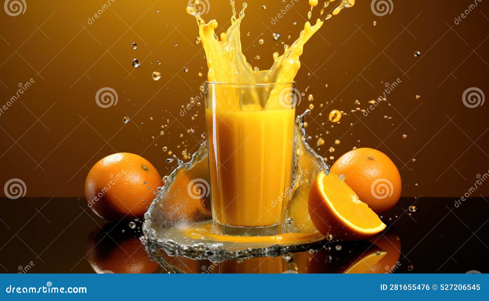 Fresh and Cold Orange Juice.ai Generative Stock Illustration ...