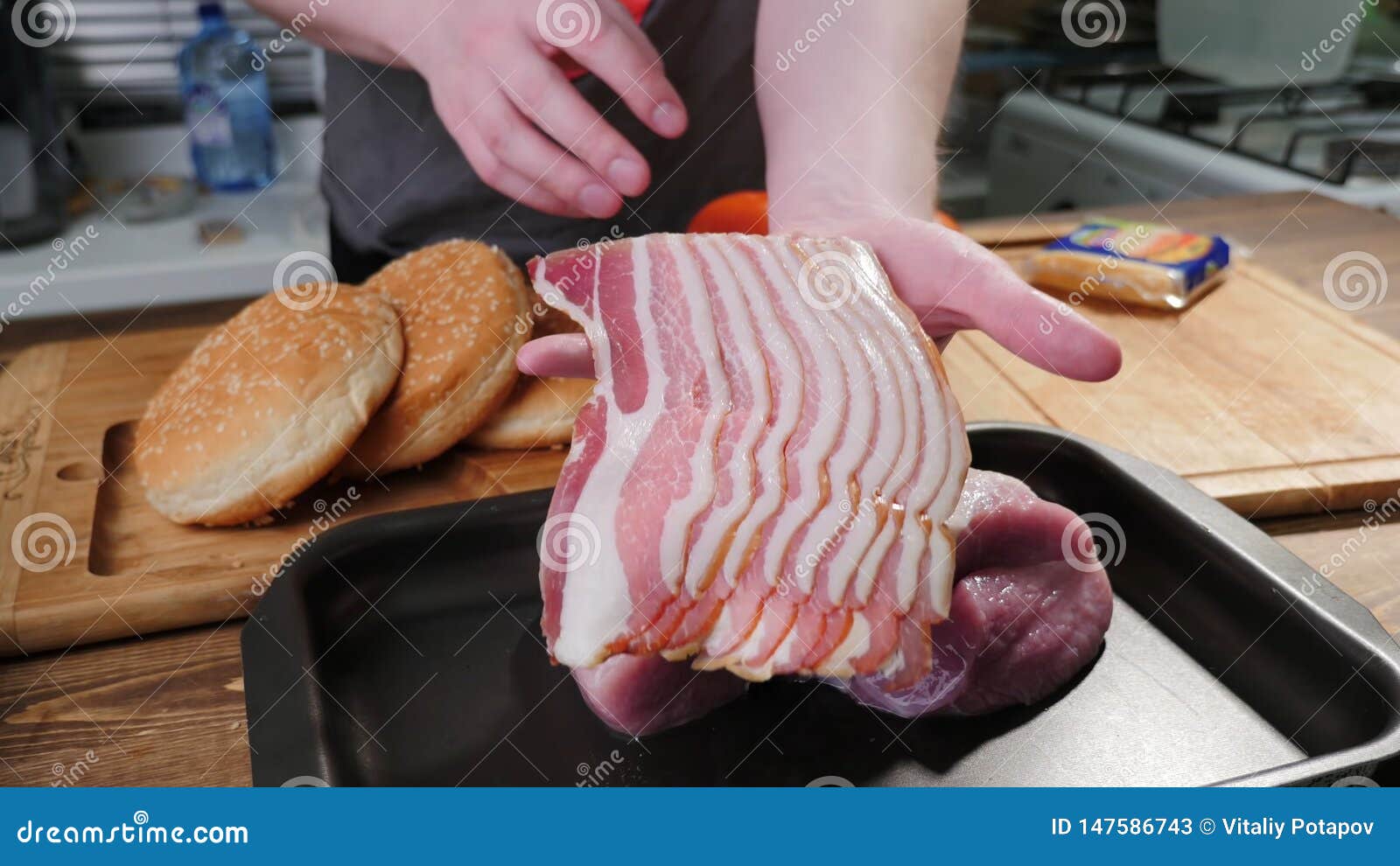 Sliced bacon. Tasty, cook stock image. Image of delicious - 147586743