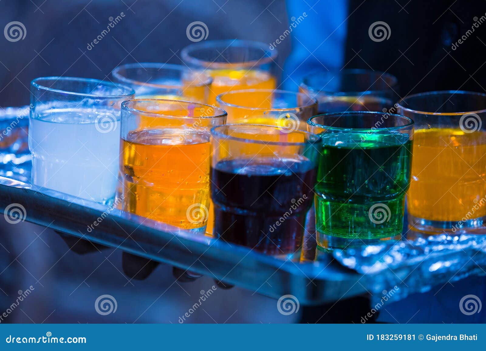 Fresh and Cold Soft Drinks are on a Tray Stock Image - Image of fizzy ...