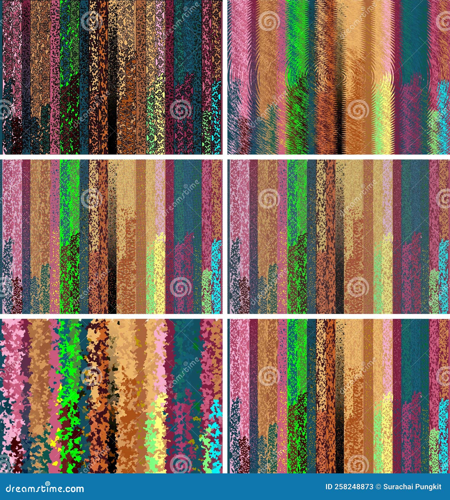 Fresh Color Slat Wall Pattern . Painted with Brushes. Stock ...
