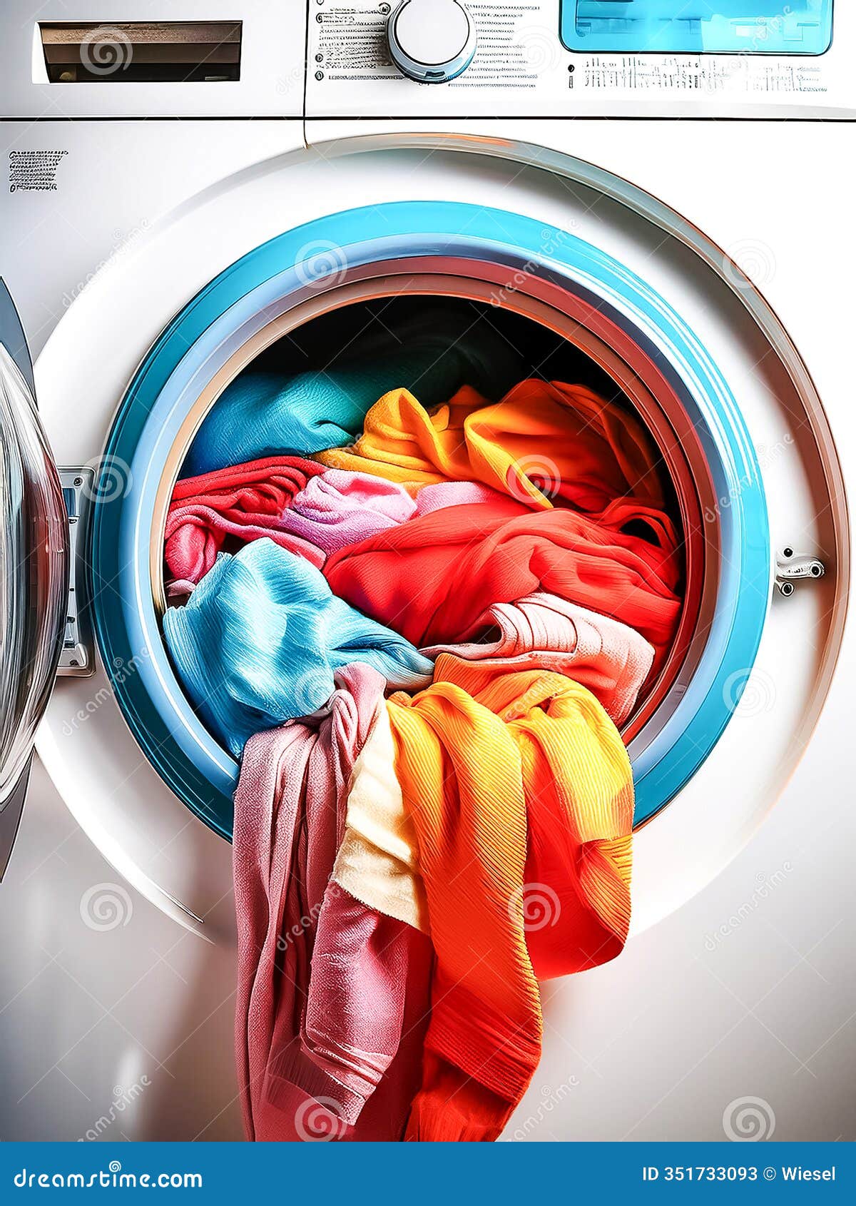 Fresh Colored Laundry in the Washing Machine Stock Illustration ...