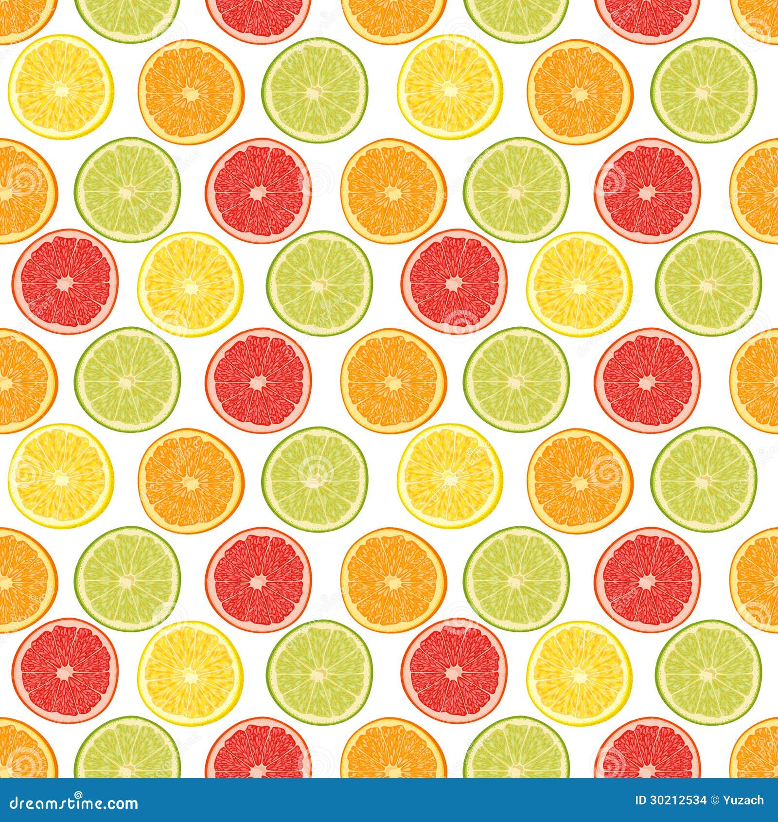 Fresh Colorful Citrus Fruits Seamless Pattern Stock Vector ...