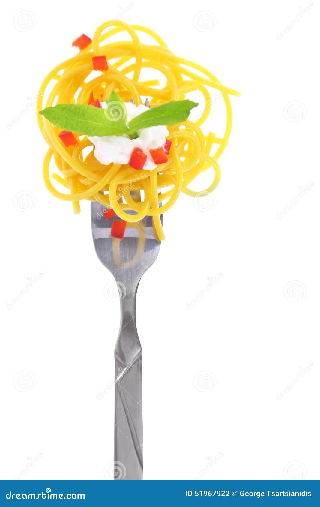 Fresh Colorful Composition with Pasta on Fork Stock Photo - Image of ...