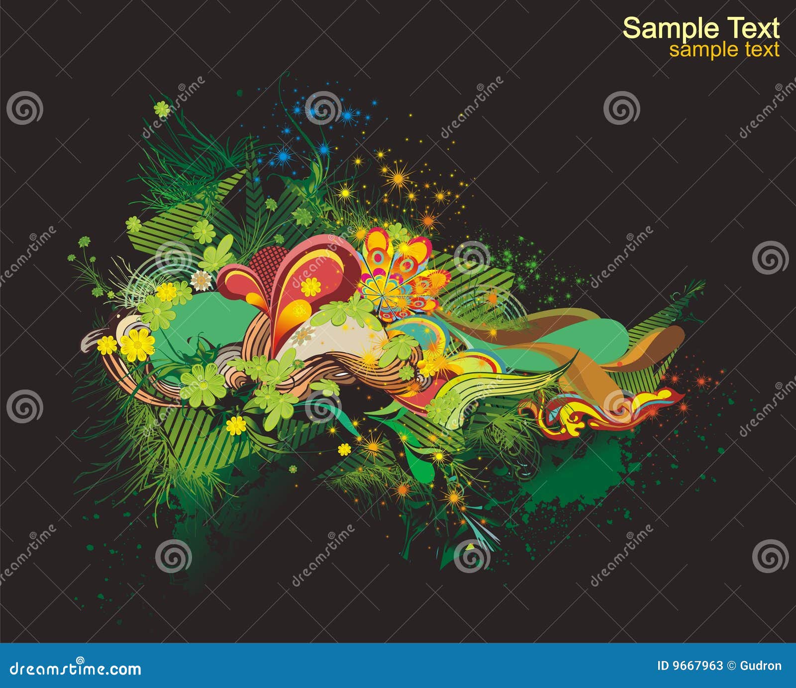 Fresh colorful design stock vector. Illustration of grunge - 9667963