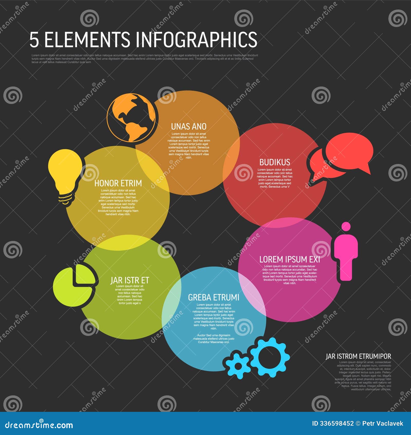 Fresh Colorful Infographic Circle Cycle Template Made From Solid ...