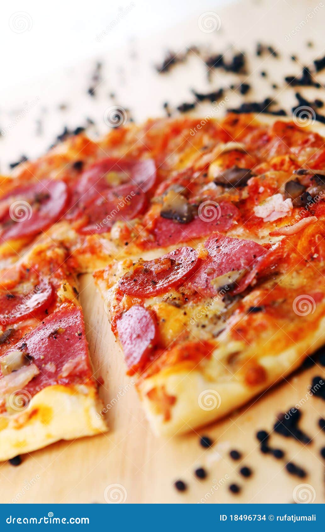 Fresh colorful pizza stock photo. Image of oily, delicious - 18496734