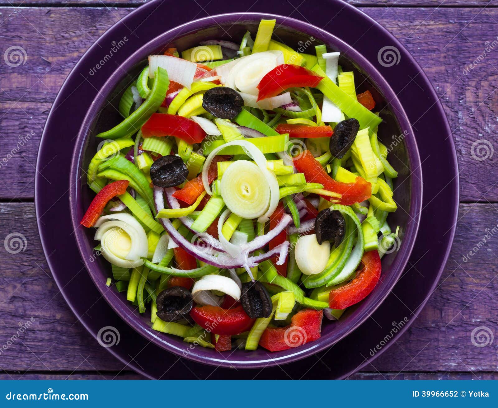 Fresh Colorful Vegetable Salad Platter Wooden Table Stock Photo - Image ...