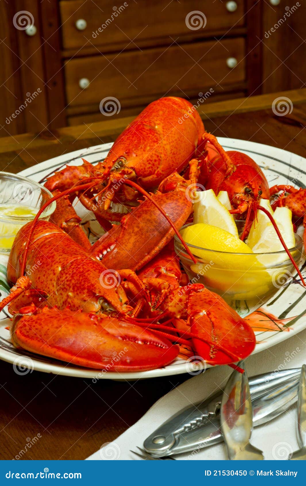 Fresh Cooked Red Lobster on a Serving Platter Stock Photo - Image of ...