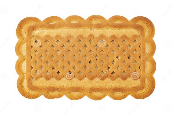 Fresh Cookies Rectangular Shape Isolated on White Background. File ...