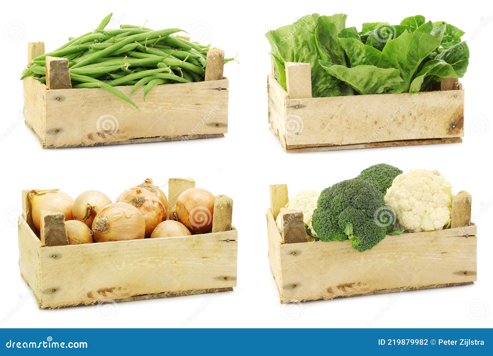 Fresh Cooking Vegetables in a Wooden Crate Stock Photo - Image of ...