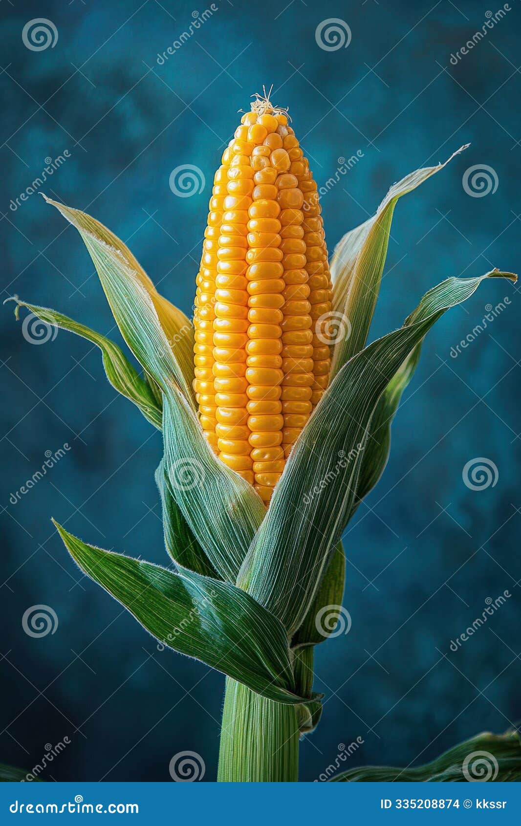 Fresh Corn Cob, a Single Ear of Corn with Its Husk Partially Peeled ...