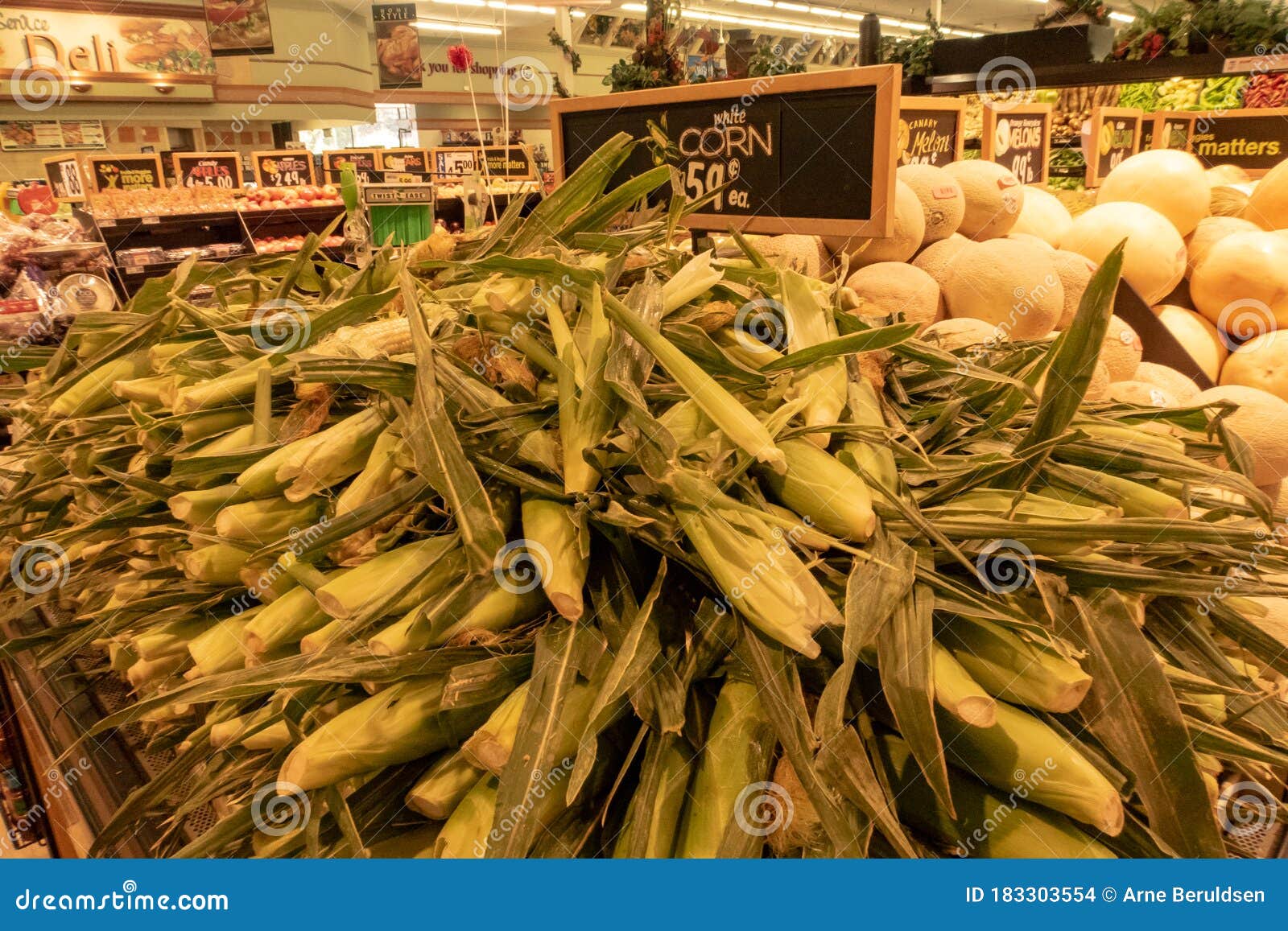 Fresh Corn on Sale at a Grocery Store Editorial Stock Image - Image of ...