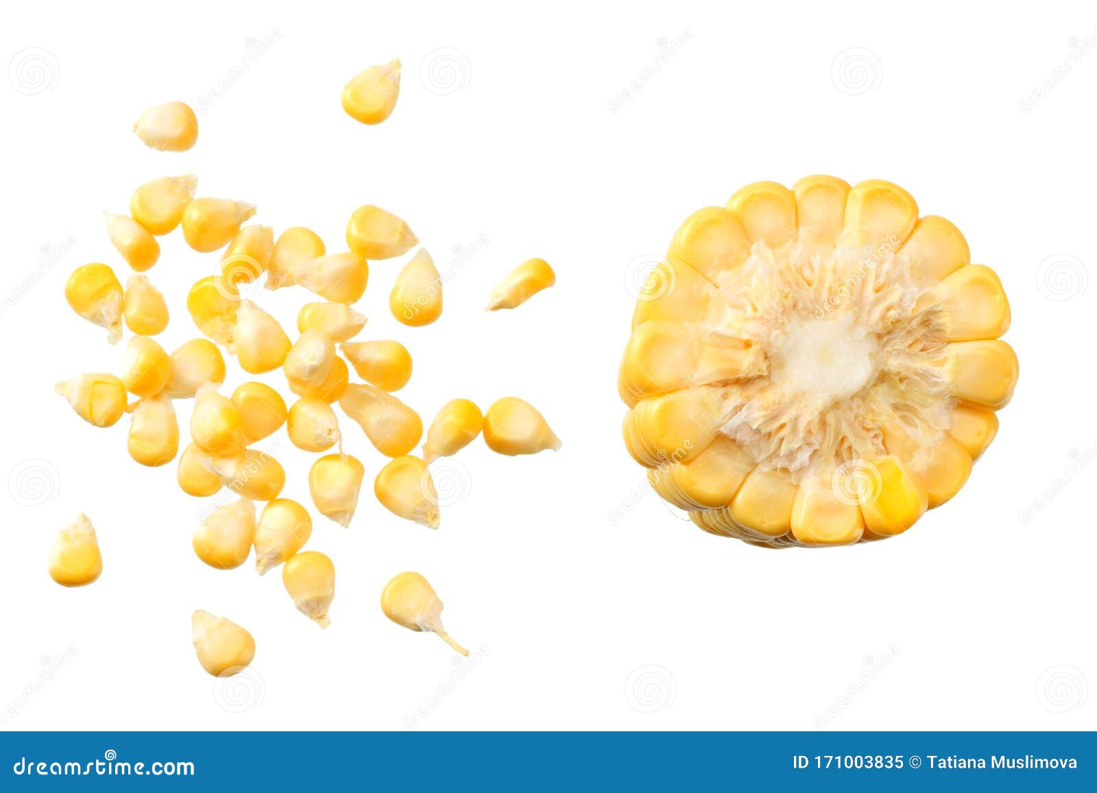 Fresh Corn Seeds Isolated on White Background Stock Image - Image of ...