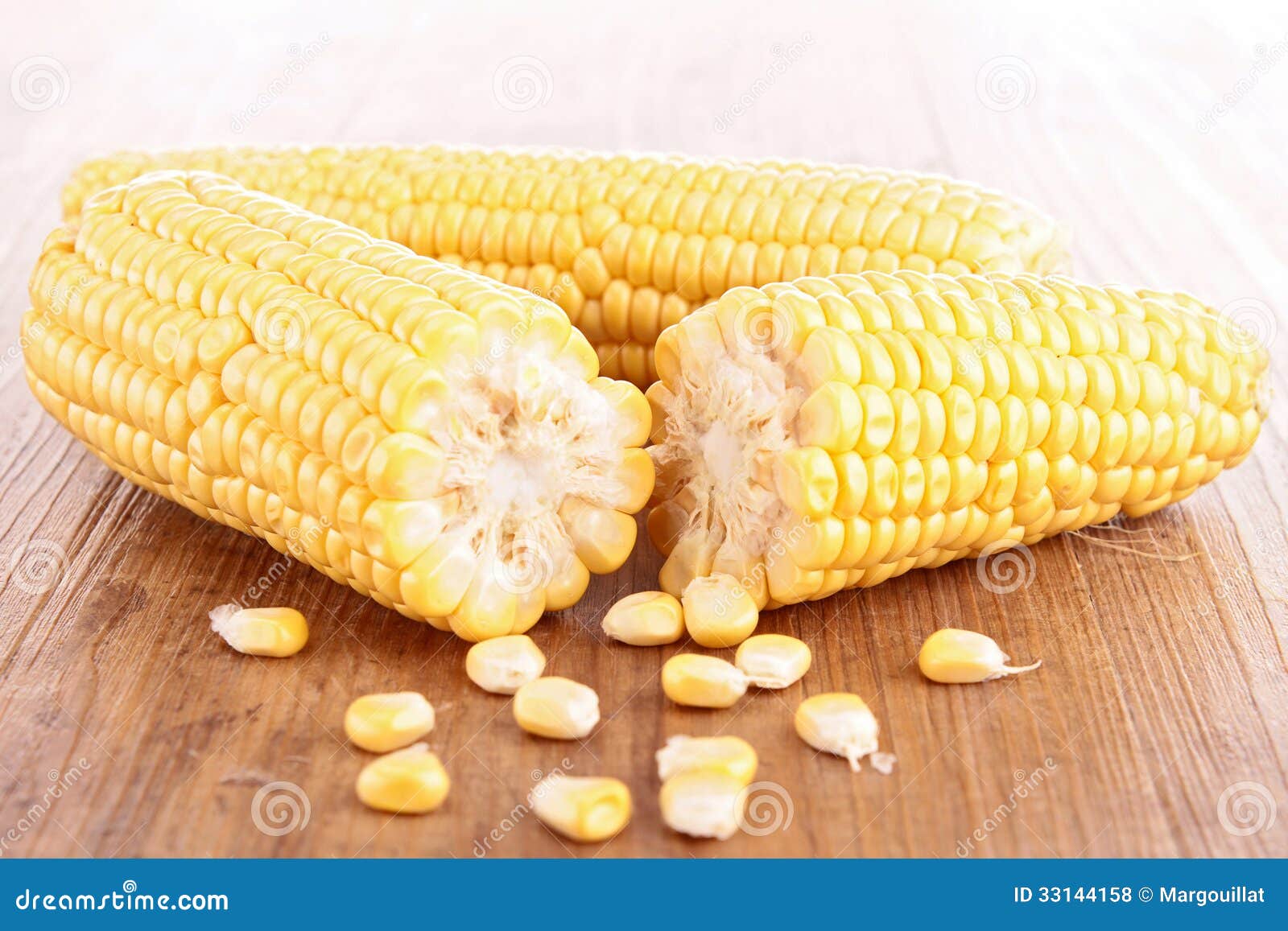 Fresh corn on wood stock photo. Image of maize, breakfast - 33144158
