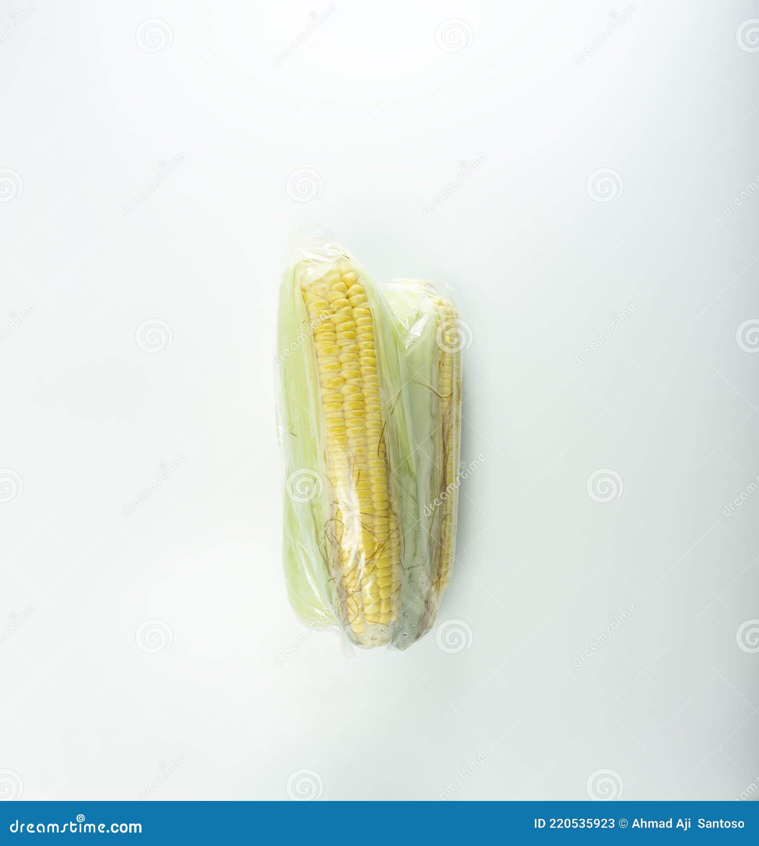 Fresh Corn Wrapped in a Transparent Plastic Container Stock Image ...