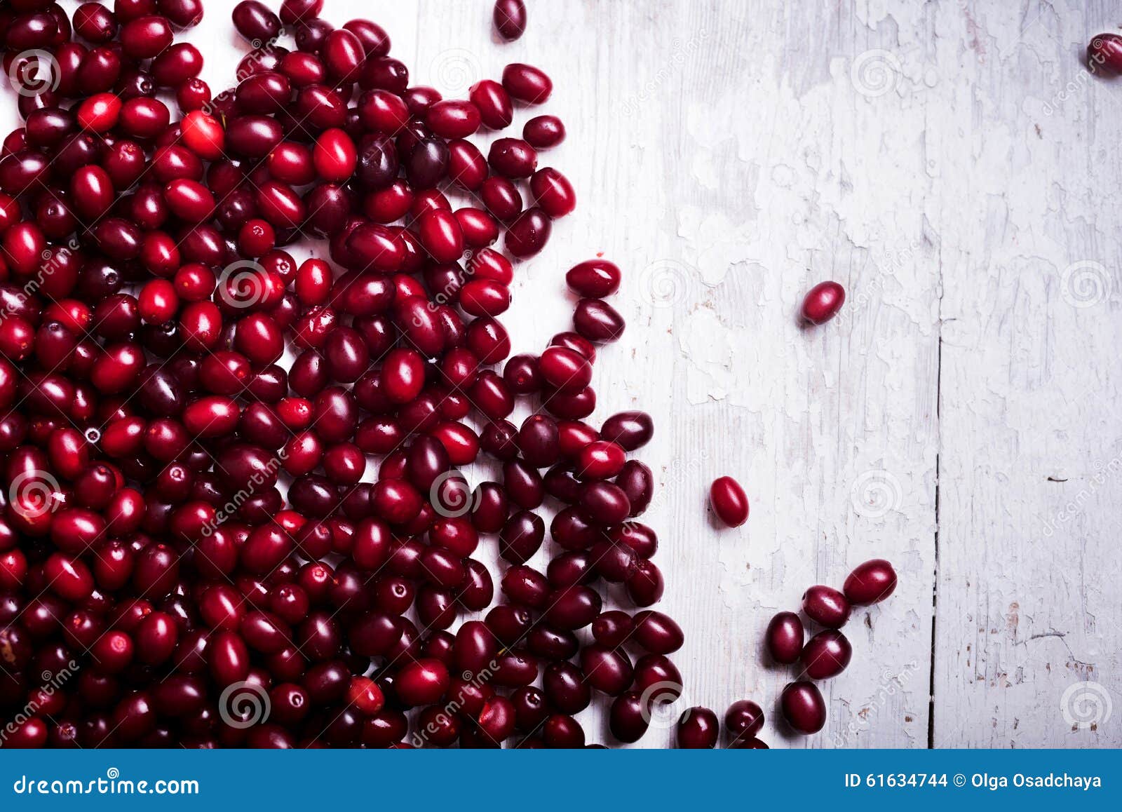 Fresh Cornel Berries on Wooden Table Stock Photo - Image of color ...