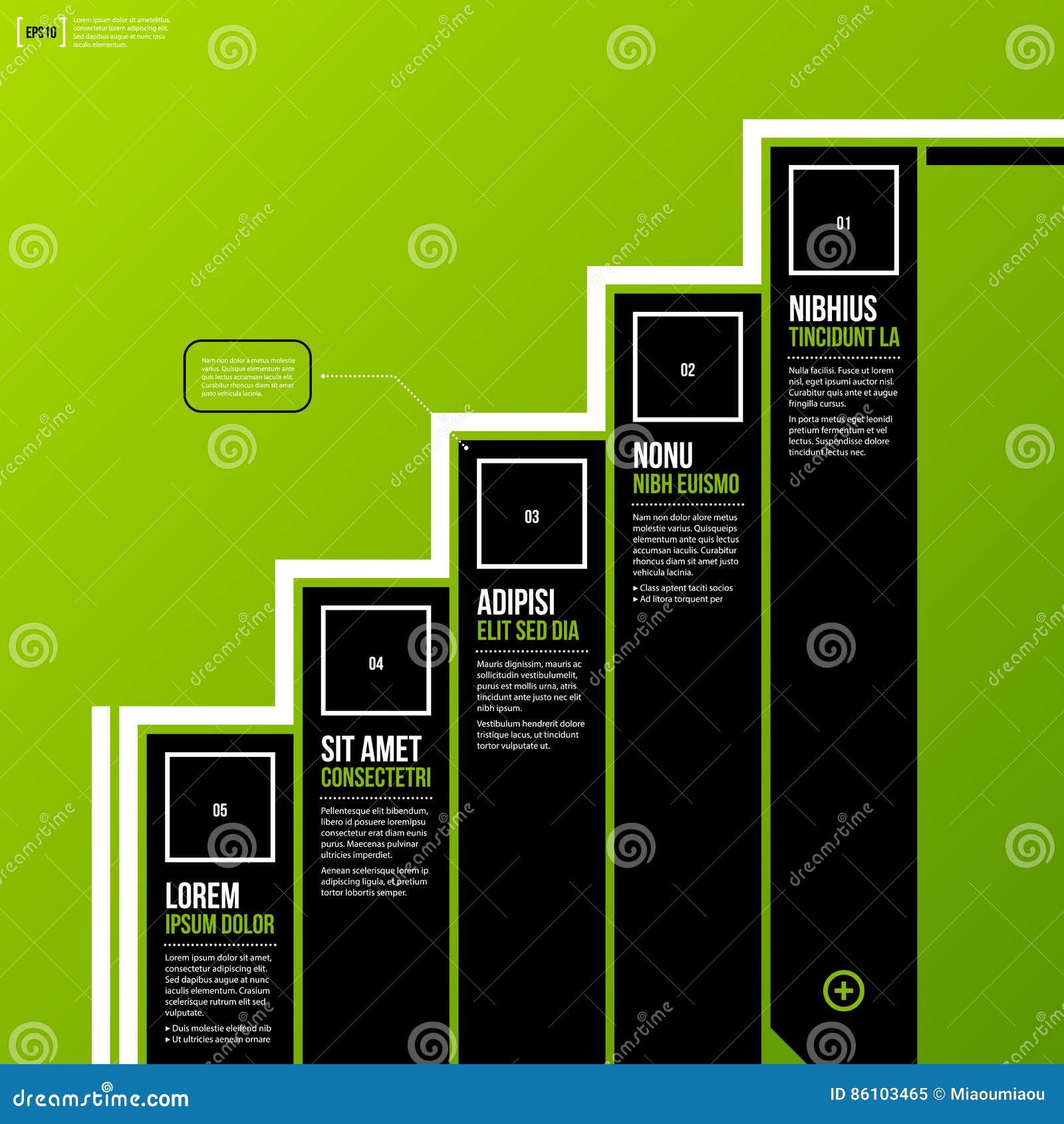 Fresh Corporate Chart Template in Flat Style on Green Background Stock ...