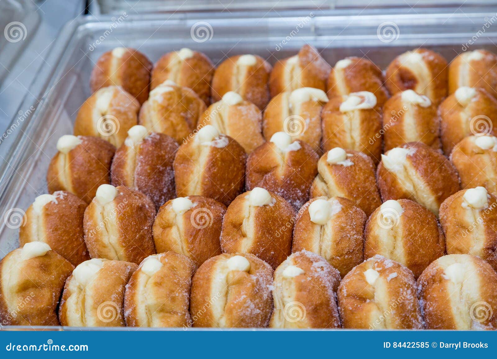 Fresh Cream Filled Donuts stock image. Image of baked - 84422585