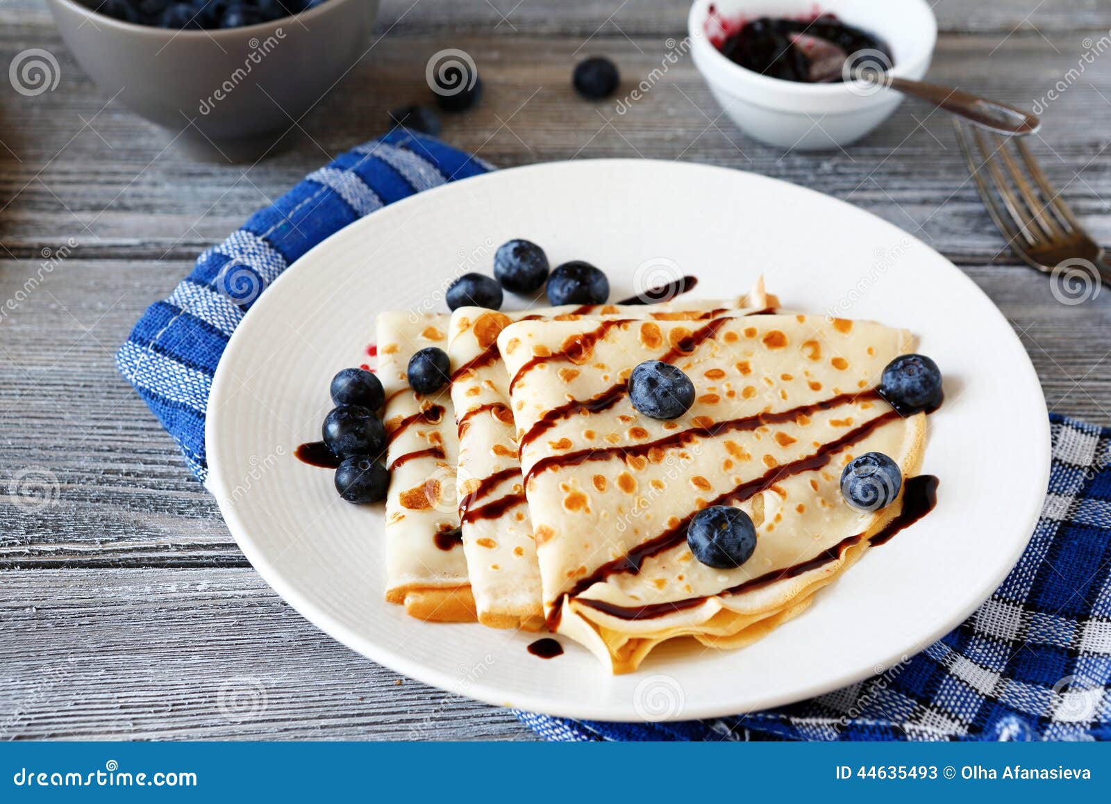 Fresh crepes on a plate stock image. Image of dessert - 44635493
