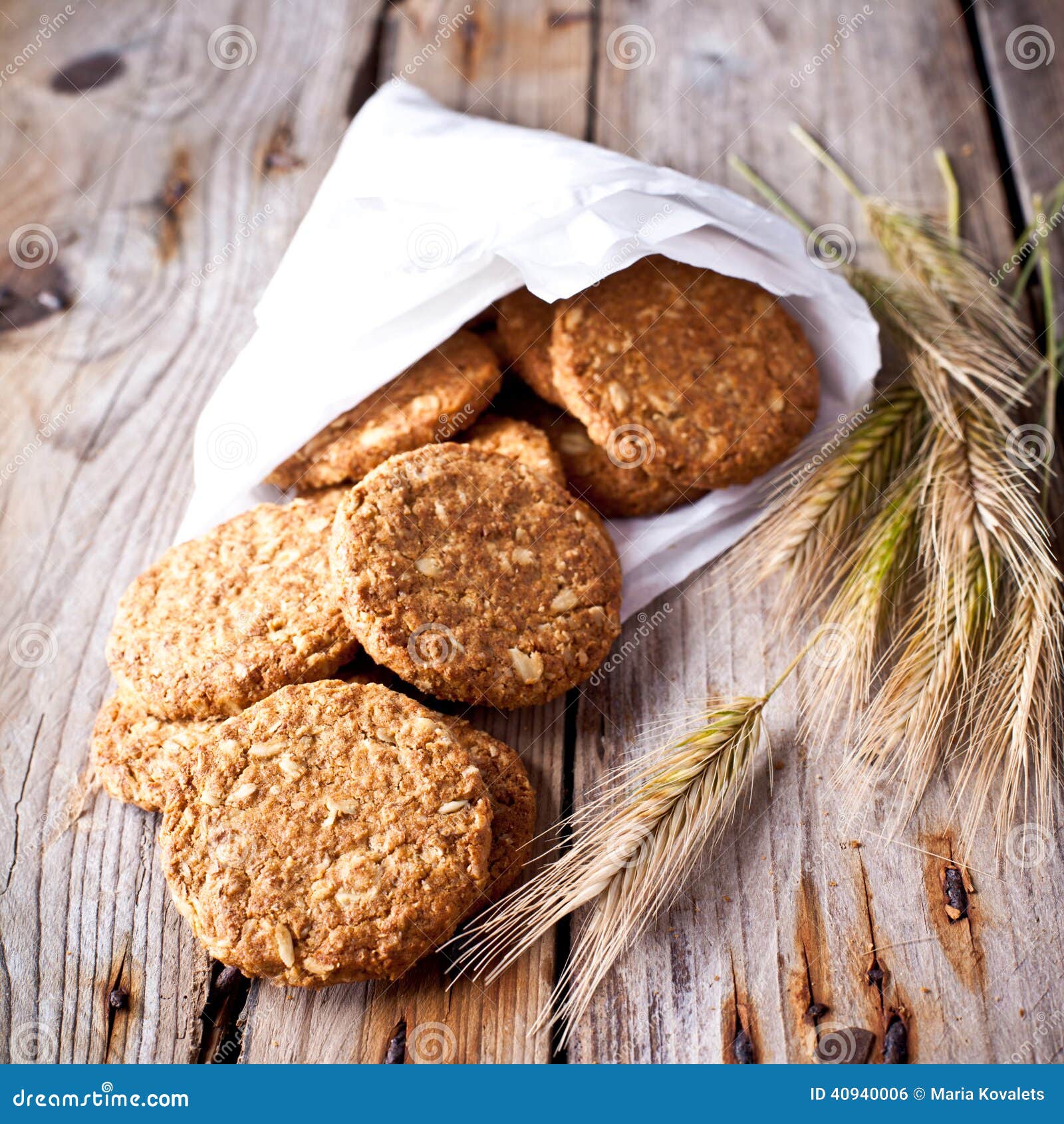 Fresh Crispy Cereal Cookies and Ears Stock Photo - Image of cake, sweet ...