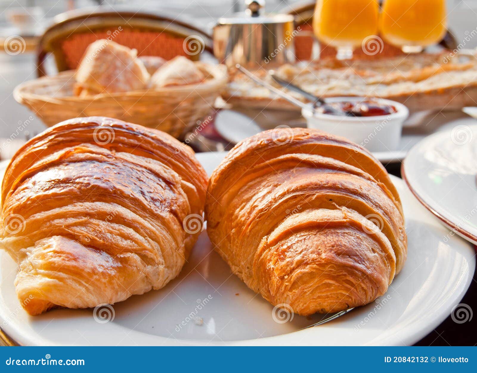 Fresh croissant stock photo. Image of juice, snack, bakery - 20842132
