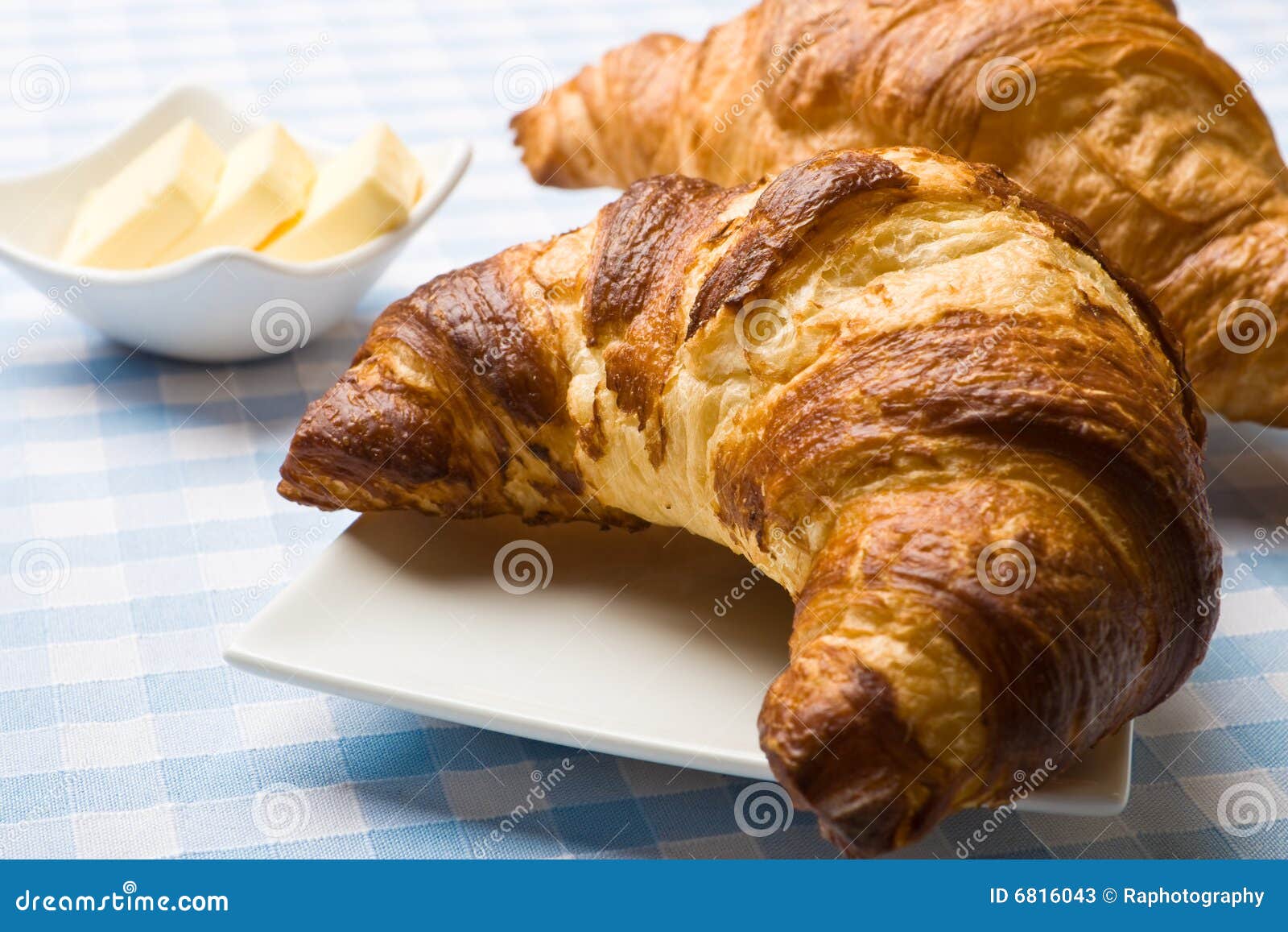 Fresh Croissant with Butter Stock Image - Image of sweet, beverage: 6816043
