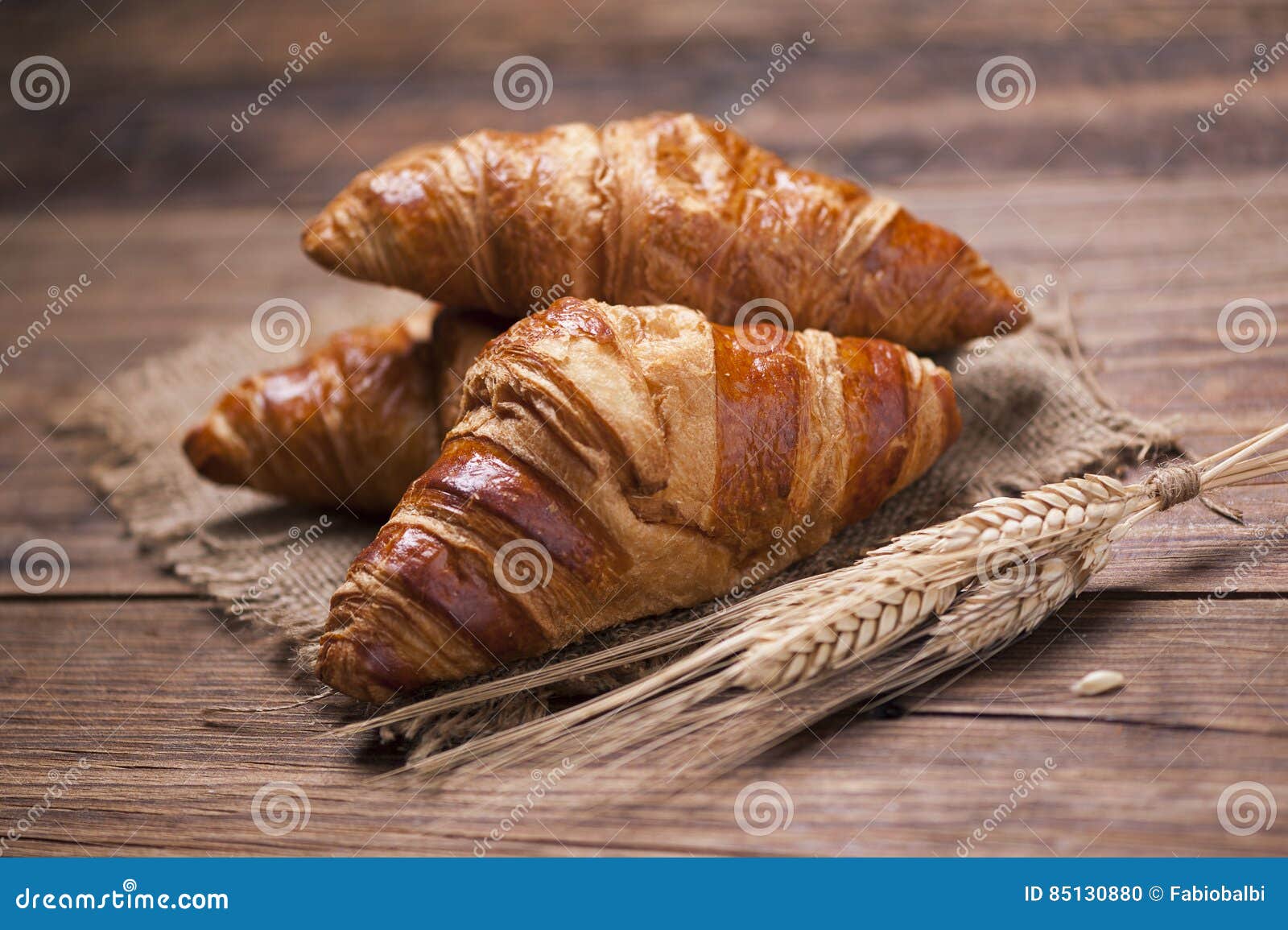Fresh Croissant, Italian Breakfast. Close Up. Stock Photo - Image of ...