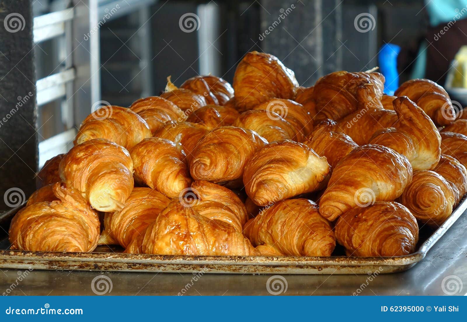 Fresh Croissant Pastry on a Tray Stock Photo - Image of flaky, food ...