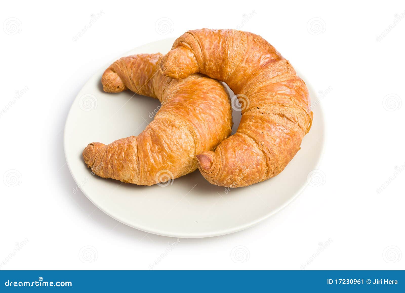 Fresh croissant on plate stock image. Image of fresh - 17230961