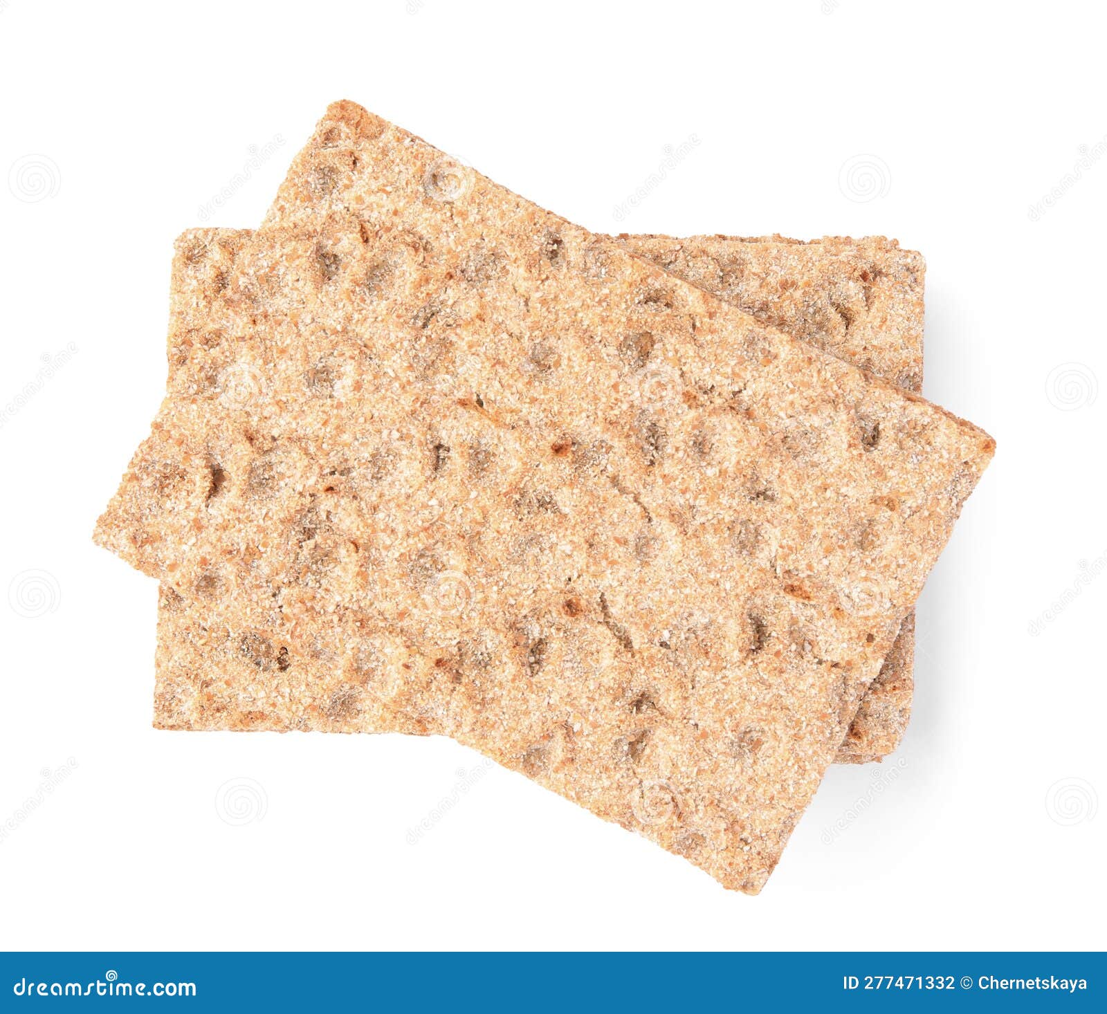 Fresh Crunchy Crispbreads on White Background, Top View Stock Photo ...